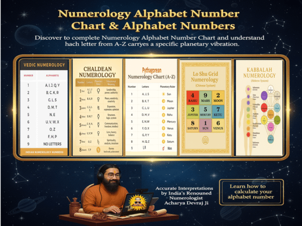 Numerology Alphabet Number Chart & Alphabet Numbers