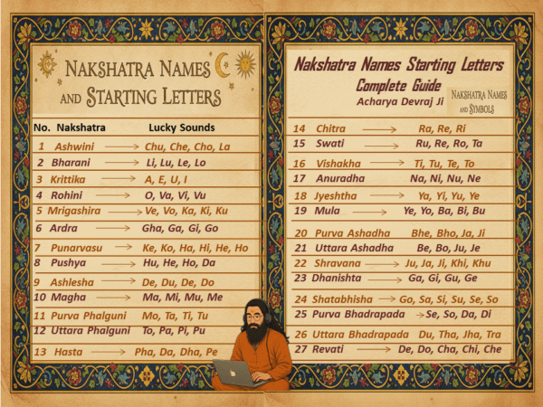Nakshatra Names Starting Letters Complete Guide